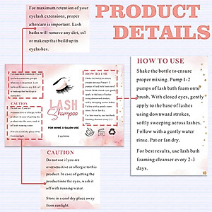 50PCS Lash Shampoo Label Stickers for Bottle, Lash Extension Stickers for Foam Pump Bottle Lash Bath Wash Label Personalised Stickers (B)