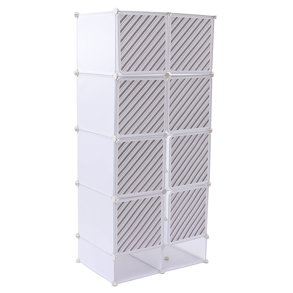 DYRABREST Simple Portable Wardrobe Closets Bedroom Armoire, White Modern Closet 8 Cube Shelf, Storage Organzier Clothes, Fashion Armoire Cabinet, Bedroom Armoires