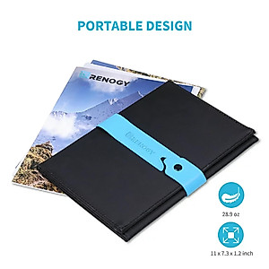 Renogy 21W Portable Foldable Solar Panel Charger Water Resistant Cover with Triple USB Ports for Hiking or Traveling, Nylon Kickstand, 21 Watts