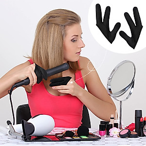 LOYIM 2 Pcs Heat Resistant Gloves for Hair Styling Curling Wand Glove 3 Finger Reusable Heat Gloves Dye Heat Protector Glove Mittens Protection Gloves for Barber Straightening