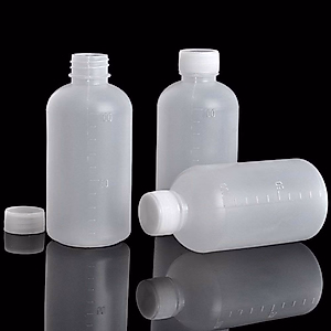 GDGY 20Pcs 100Ml, 3.4OZ PE Plastic Empty Small Mouth Graduated Lab Chemical Container Reagent Bottle Sample Sealing Liquid Medicine Bottle (20pcs 100ml, 3.38)
