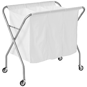 Whitmor 3 Section Laundry Sorter - Collapsible with Heavy Duty Wheels