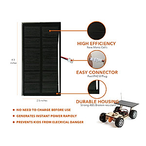 Pica Toys Solar-Powered Car V300, Wooden STEM Kit with Wireless Remote Control for Boys and Girls, Hybrid Powered by Solar Power and Batteries, Educational Motor Toy Gift for Kids Aged 8-12