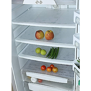 Kuber Industries Pvc 6 Pieces Fridge Mat Set (White) -Ctktc6968