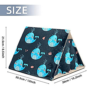 enheng Small Pet Hideout Cute Whales and Fishes Hamster House Guinea Pig Playhouse for Dwarf Rabbits Hedgehogs Chinchillas