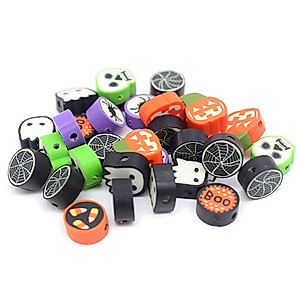 100 Pcs Halloween Polymer Clay Beads Heishi Spacer Beads Supplies for DIY Bracelet Earring Necklace Jewelry Making