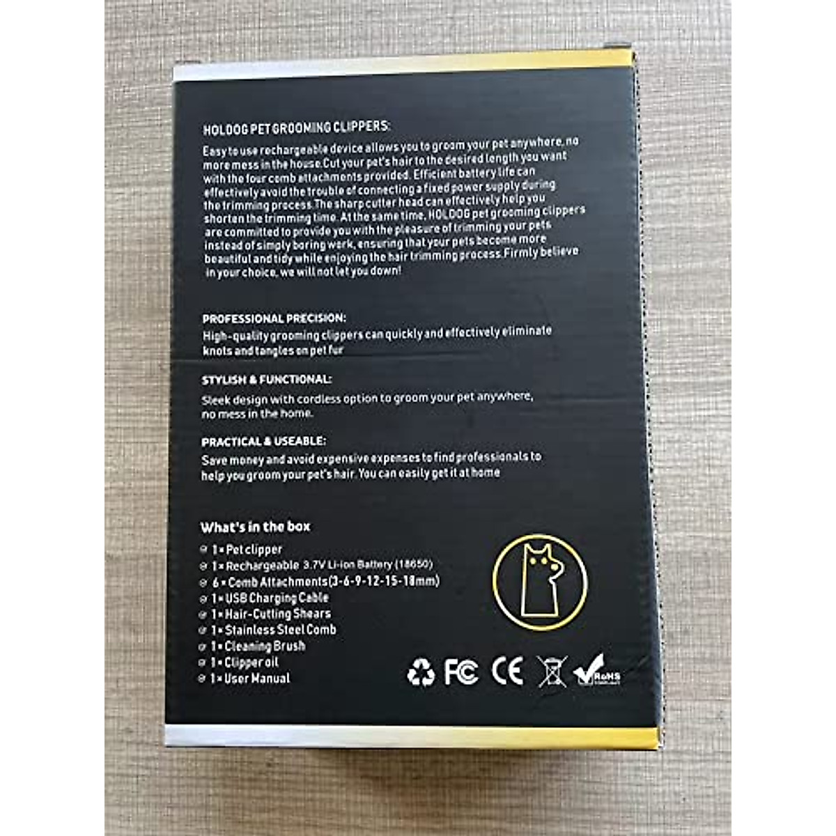 Dog Clippers Professional Heavy Duty Dog Grooming Clipper 3-Speed Low Noise High Power Rechargeable Cordless Pet Grooming Tools for Small & Large Dogs Cats Pets with Thick & Heavy Coats