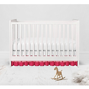 Bacati - Mix N Match Solid 3 Layer Ruffled Crib Skirt (White/Pink/Fuschia)