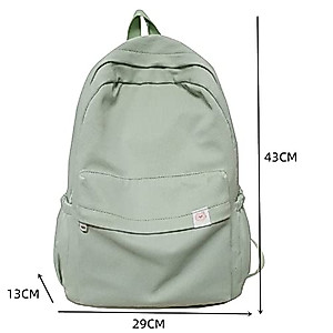 HZXMYSI Backpack for School, Sage Green Aesthetic Rucksack Back to School Supplies Large Capacity School Bag for Teen Girls (Green)