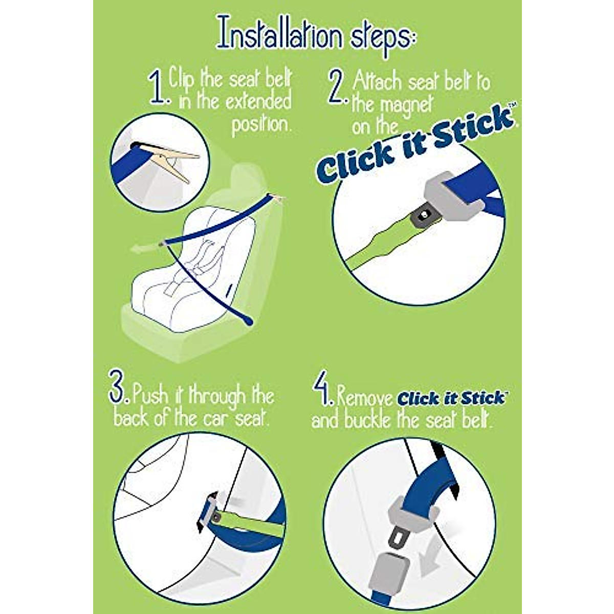 Click it Stick Car Seat Buckle Helper | Baby Car Seat Accessories | Quick Install Car Seat Key Tool