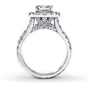 Bridal Set 3-1/3 CT Radiant Cut Moissanite Engagement Rings for Women 18k White Gold Size 8.5 Free Engraving