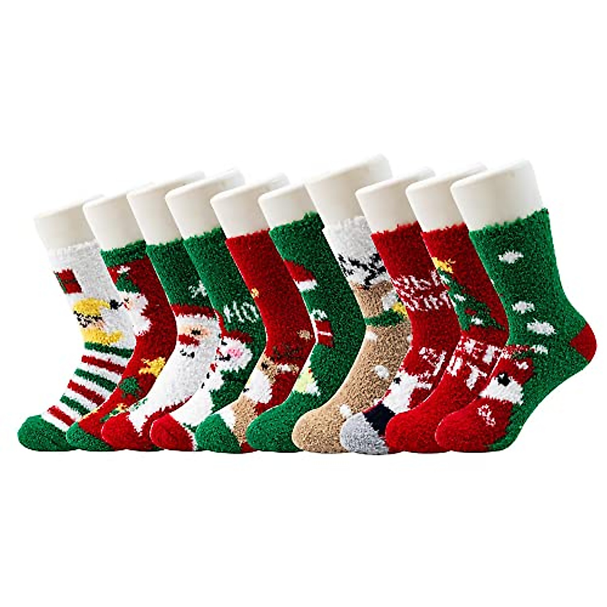 36 Pairs Christmas Fuzzy Socks for Women Men Christmas Gifts Stocking Stuffers Holiday Cozy Fluffy Warm Socks