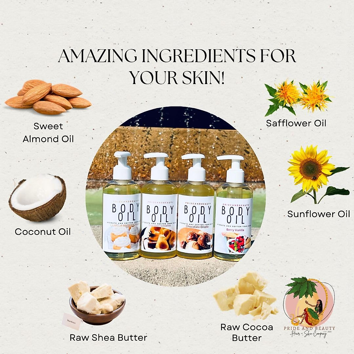 Vanilla Body Oil. After Shower Oil. Skin Hydrating Oil. Body Oil Scented. Body Oils For Women Dry Skin.(Vanilla Buttercream)