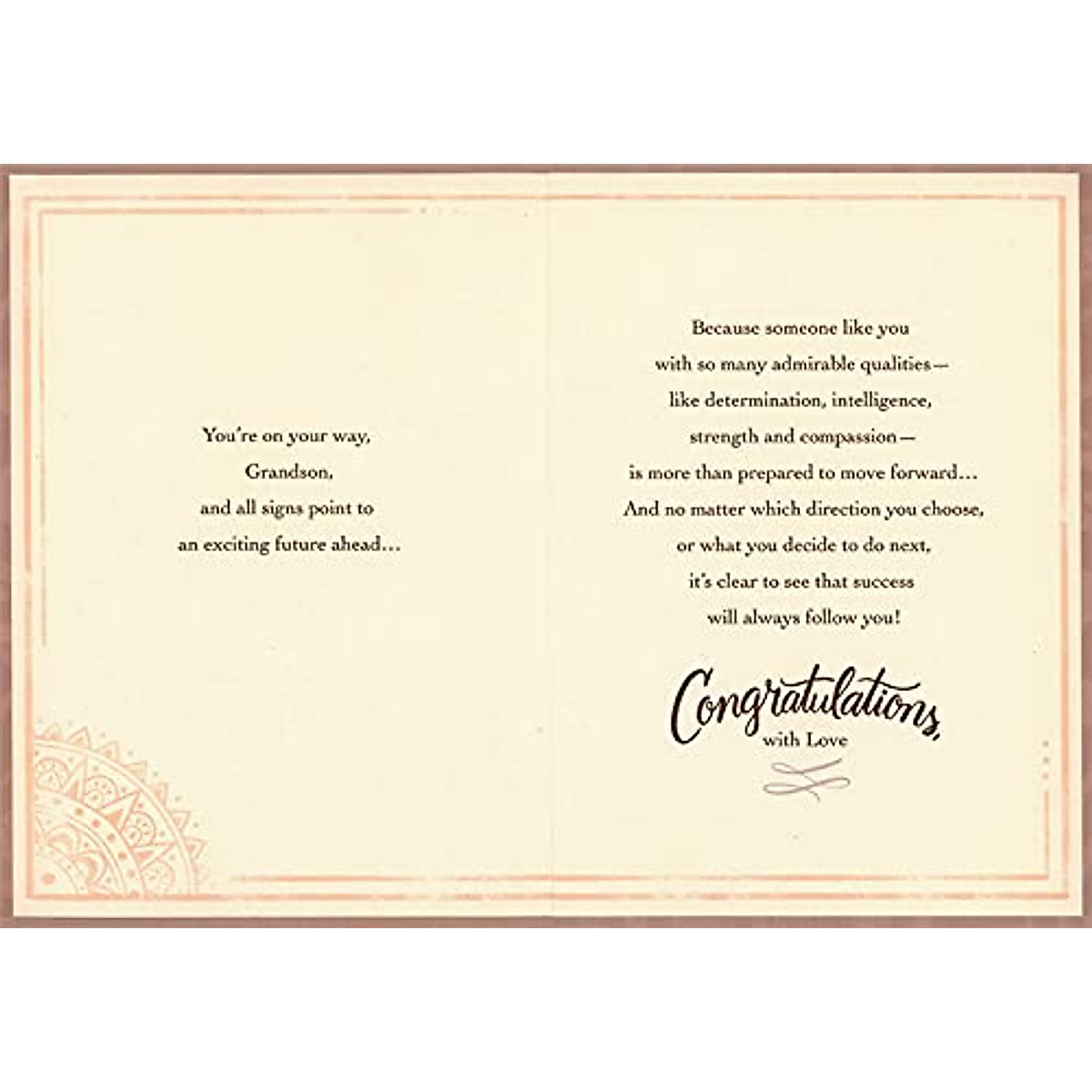 Designer Greetings Natural Colored Compass on Rock Formation Graduation Congratulations Card for Grandson