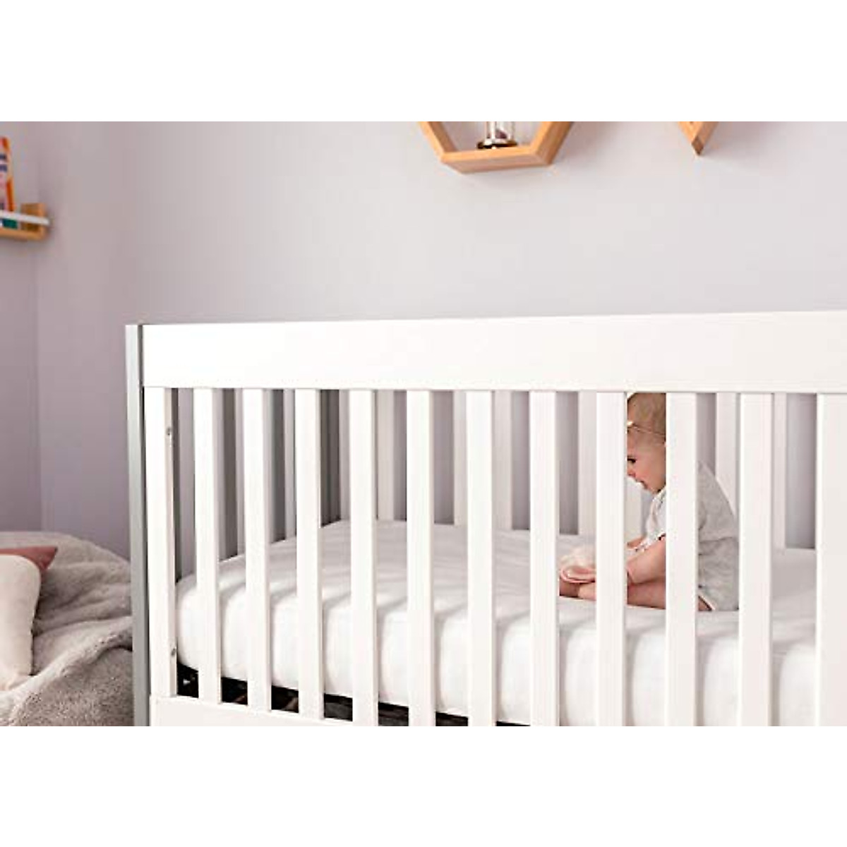 Cotton Organics 100% Organic Jersey Fitted Crib Sheets Soft, Hypoallergenic & Durable Premium Cotton, Natural White for Boys and Girls (White)