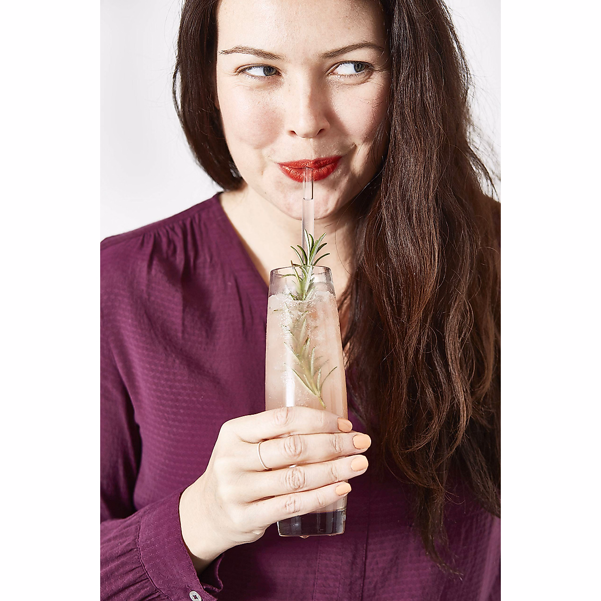 HALM Glass Straws - Birthday Party Edition - 6 Reusable Drinking Straws With Engraved Icons 20cm (8 in) - Birthday Present, Gift - Made in Germany - Dishwasher Safe - Eco-Friendly