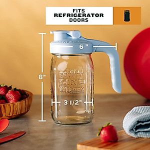 County Line Kitchen Glass Mason Jar Pitcher with Lid - Wide Mouth, 1 Quart (32 oz) - Heavy Duty, Leak Proof - Sun & Iced Tea Dispenser, Cold Brew Coffee, Breast Milk Storage, Water & More