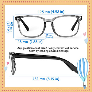 KUGUAOK 2 PACK Kids Blue Light Blocking Glasses, Boys Girls Computer Gaming TV Glasses, Lightweight Eyeglasses Frame (Age 4 to 12)