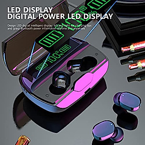 Wireless Earbuds, Blue-Tooth Earbuds Headphones Stereo Earphones in Ear Light-Weight Headphones Built-in Microphone Sports Music Earbuds Immersive Premium Sound with Charging Case (Black)