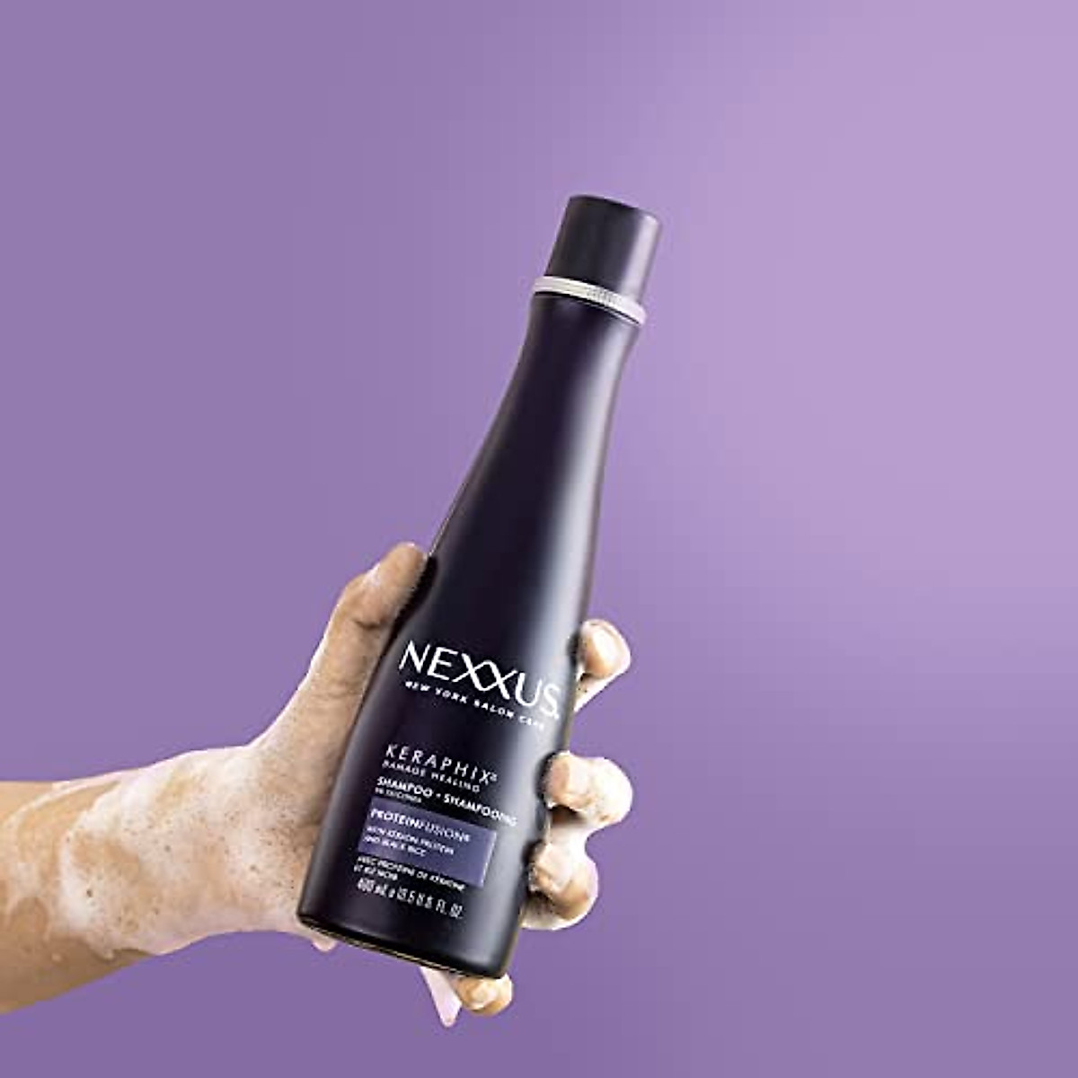Nexxus Keraphix Shampoo for Damaged Hair Keraphix with ProteinFusion Silicone-Free with Keratin Protein and Black Rice 13.5 oz