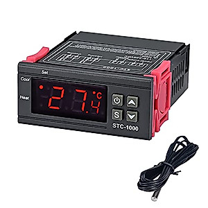 COVVY STC-1000 Digital Temperature Controller Centigrade Thermostat AC 110-220V Heating Cooling Controller /w 3ft NTC Sensor Probe