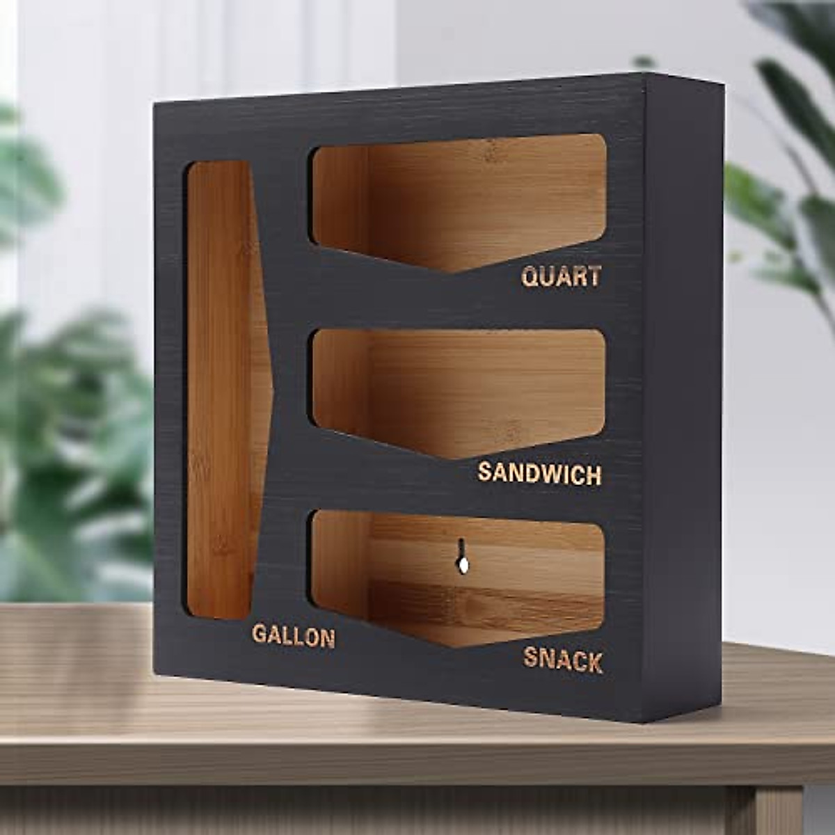 Mohoeey Ziplock Bag Storage Organizer for Kitchen Drawer, Suitable for Gallon, Quart, Sandwich and Snack Variety Size Bag-Black