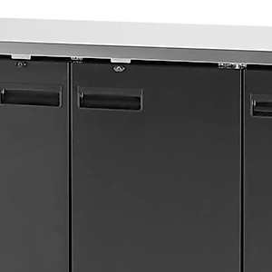 Arctic Air ABB72 73" Three Solid Doors Back Bar Refrigerator, 20.7 Cubic Feet, Stainless Steel, Black, 115v