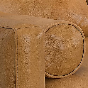 SIMPLIHOME Morrison Right Sectional Sofa in Full-Grain Genuine Leather, Sienna, 102-inches Wide, L-Shaped Leather Couch with Right Chaise for the Living Room and Family Room