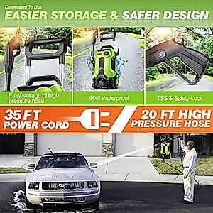𝐄𝐥𝐞𝐜𝐭𝐫𝐢𝐜 𝐏𝐫𝐞𝐬𝐬𝐮𝐫𝐞 𝐖𝐚𝐬𝐡𝐞𝐫, 2000W High Power Washer, 2.11GPM Professional Electric Pressure Cleaner Machine with 4 Nozzles Foam Cannon,Best for Homes, Patios, Garden (Style 2)