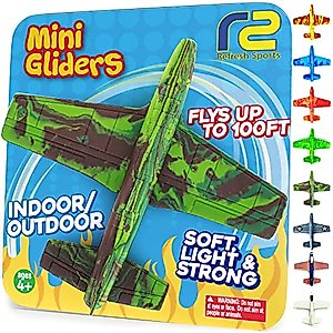 Stocking Stuffer Gifts For Boys: Foam Airplane Toy Glider Plane Styrofoam Airplanes for Kids. Launcher Air Planes Outdoor Army Toys for Kids. Military Gliders Game & Stocking Stuffers for All Ages