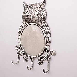 JfwuHap Coat Rack Wall Mounted - Hooks,2Pcs Owl Key Hook Heavy Duty,Zinc Alloy Metal Coat Hook Rail for Coat Hat Towel Purse Robes Mudroom Bathroom Entryway (Silver)