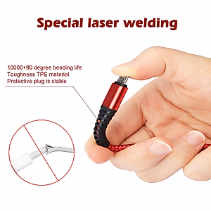 XUANMEIKE Charger Cable for Xbox One Controller, 2 Pack 10FT Super Long Nylon Charging Cable, Compatible with Xbox One S/X, PS4 Slim/Pro Controller, Android Phone (Black & Red)