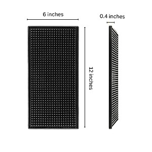 SYOLOS 2 pcs Premium Bar Mat 12 x 6 inches (Pack of 2) - Versatile and Durable Bar Mats for Countertop, Coffee Bar Mat, Glass Drying Mat - Non Toxic Bar Spill Mat