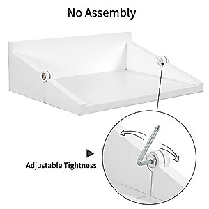 SUMGAR Modern 𝙁𝙡𝙤𝙖𝙩𝙞𝙣𝙜 𝙎𝙝𝙚𝙡𝙛 Wall Shelf Romantic and Cute Metal Decorative Storage Design 𝙁𝙡𝙤𝙖𝙩𝙞𝙣𝙜 𝙉𝙞𝙜𝙝𝙩𝙨𝙩𝙖𝙣𝙙 for Living Room Bathroom Bedroom Gifts (White)