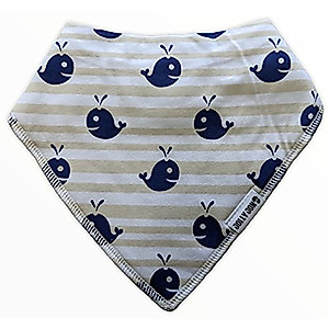 Jolly Jon Nautical Baby Bandana Drool Bibs - 4 Pack Baby Bib Gift Set - Nautical Drooling and Teething Babies – Thick Soft Absorbent Sea Bibs - Cotton Bibs for Boys and Girls