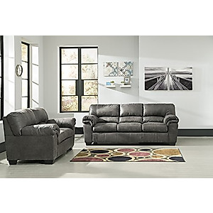 Signature Design by Ashley Bladen Faux Leather Upholstered Sofa, Gray