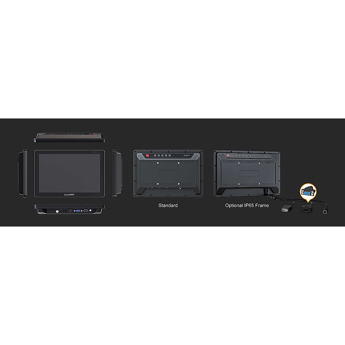LILLIPUT FA1019/C 10.1" 1500 NITS high brightness FHD 1000:1 HDMI/VGA Supports 4K 30Hz with Flip image function for Teleprompter (FA1019/C -Standard version with HDMI and VGA -no IP rating)