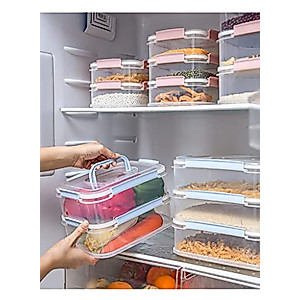 TIAN CHEN Airtight Food Storage Containers, Stackable Cookie Carriers with Handle Lid, Waterproof LeakProof Bacon Tray, 3 Layer Medium BPA Free(Pink)