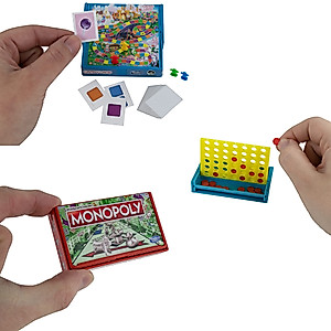 Worlds Smallest Games Bundle Set of 3 Candy Land - Connect 4 - Monopoly - Plus Emoji Sticker Set
