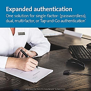 Kensington VeriMark Desktop USB Fingerprint Key Reader - Windows Hello, FIDO U2F, FIDO2 (K62330WW)