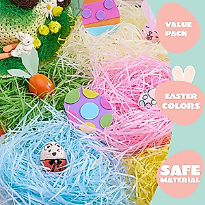 JOYIN 12oz Easter Grass 6 colors Recyclable Paper Shred for Easter Basket Filler Stuffers, Easter Egg Hunt, Easter Party Favor, Easter Decor, Easter Gift Decor