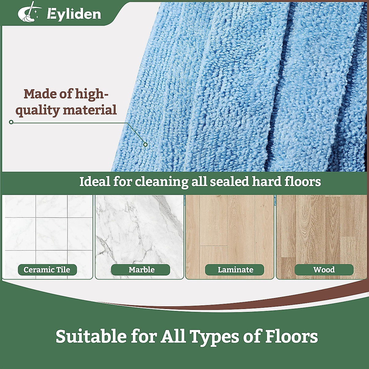 Eyliden 4 Pack Commercial Mop Head Replacement, Heavy Duty Tube Microfiber Mops for Floor Cleaning, Universal Looped End Absorbent Mop Head Refills for Home, Industrial School (43oz)