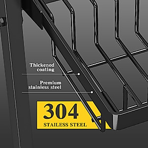 ARSTPEOE Four Baskets (one More Than Others) Over The Sink Dish Drying Rack,fits All Sinks (from 24.8" to 35.4"),2-Tier Adjustable Sink Rack,Dishes Rack Kitchen Storage Organizer Space