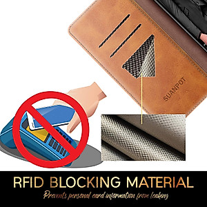 SUANPOT for Samsung Galaxy S10 6.1"(NON S10e,S10+) with RFID Blocking Leather Wallet case Credit Card Holder,Flip Folio Book Phone case Shockproof Cover Women Men for Samsung S10 case Wallet