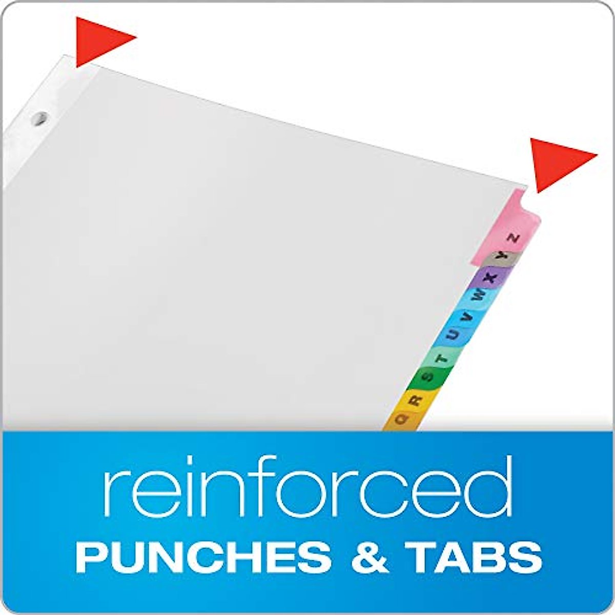 Cardinal A-Z Tab Dividers for 3 Ring Binders, Customizable Table of Contents Page with Multicolor A-Z Tabs, 3 Sets (63218)
