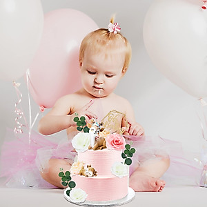 12 Pcs Deer Cake Toppers Deer Figurines Woodland Cake Toppers Baby Shower Deer Cake Topper Oh Deer Cake Topper Baby Girl Woodland Baby Shower Decorations Boho Cake Decorations (Elegant Style)