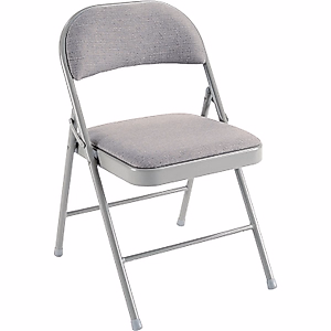 Global Industrial Fabric Seat Folding Chair, Gray, Lot of 4