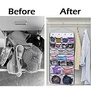 Misslo Hanging Closet Dual-Sided Organizers, 42 Pockets, 38.5 by 17.75-Inch