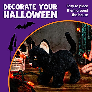 JOYIN 7.5 Inch Halloween Black Cat Plush Toy, Realistic Halloween Stuffed Animal, Cute Soft Pillow for Kids Girls Boys, Birthdays Halloween Party Favors Supplies Decoration Present