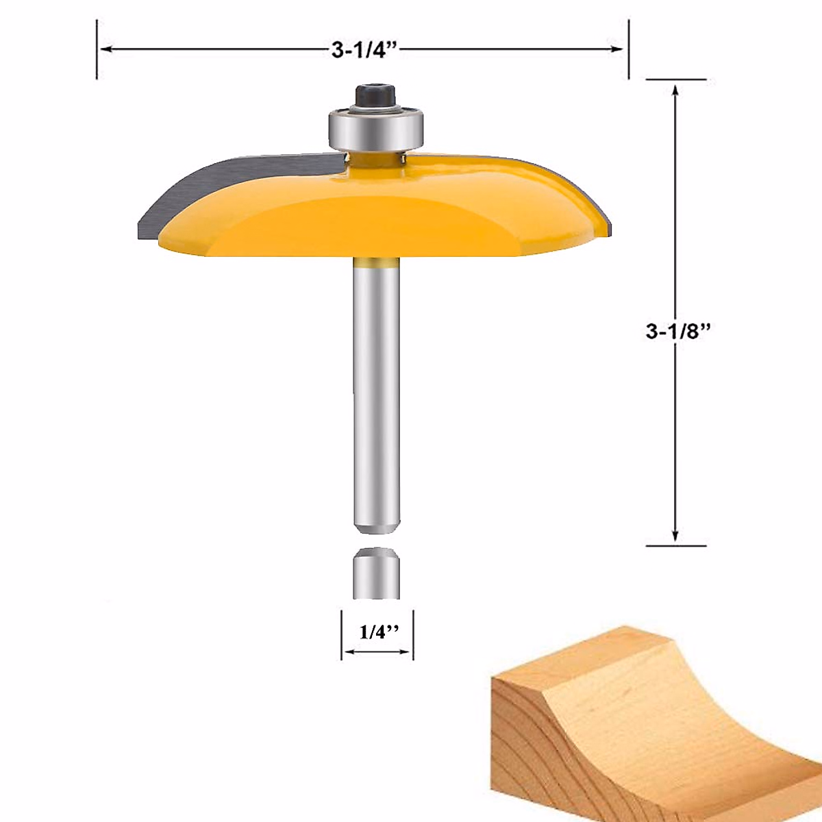 LEATBUY-TECH LEATBUY Router Bits 3 PCS Router Bit Set,1/4-Inch Shank Round Over Raised Panel Cabinet Door Ogee Rail and Stile,Woodworking Wood Cutter,Wood Milling Tool(1/4 Single)